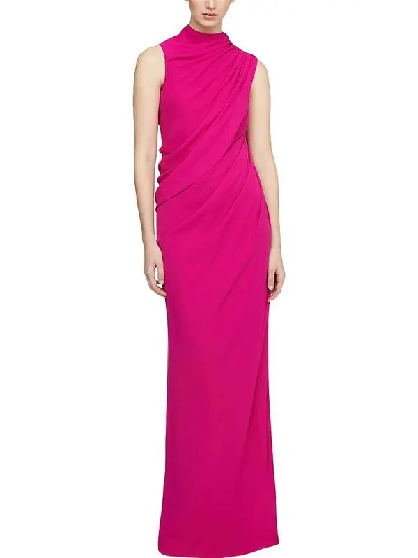 Halston Essia Georgette Gown - Rosewood