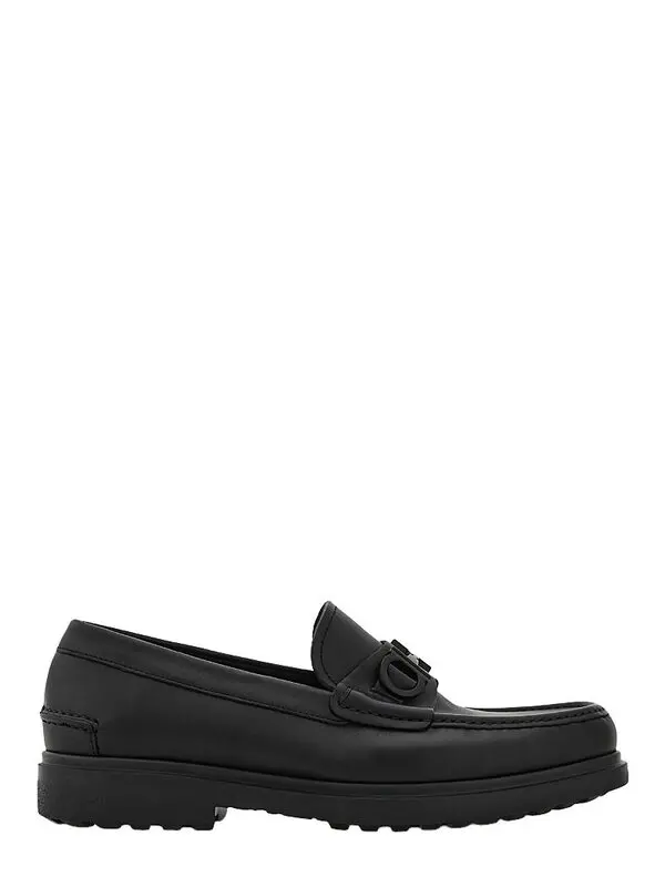 FERRAGAMO Tobias Leather Loafers - Nero