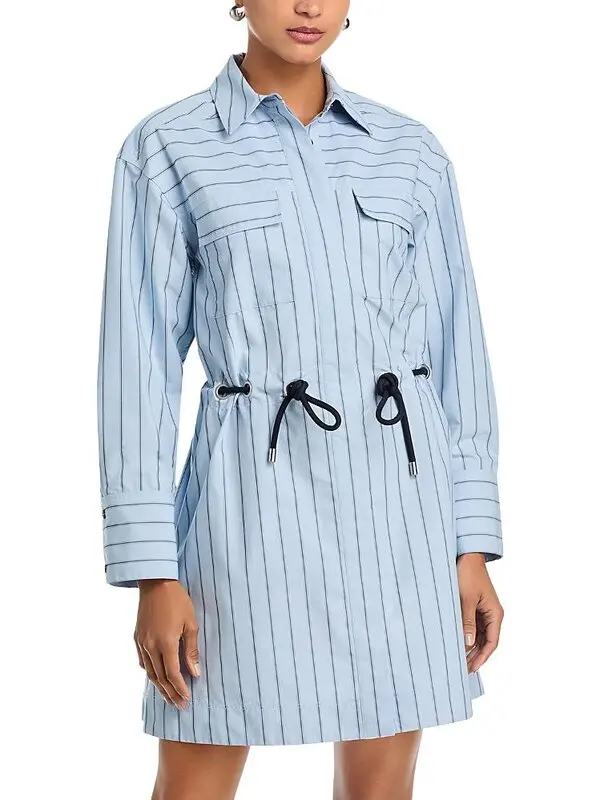 3.1 Phillip Lim Long Sleeve Belted Shirt Dress - Oxford Blue
