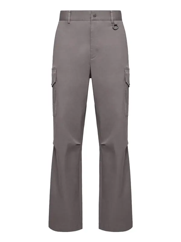 Moncler Cargo Cotton Blend Gabardine Pants - Grey