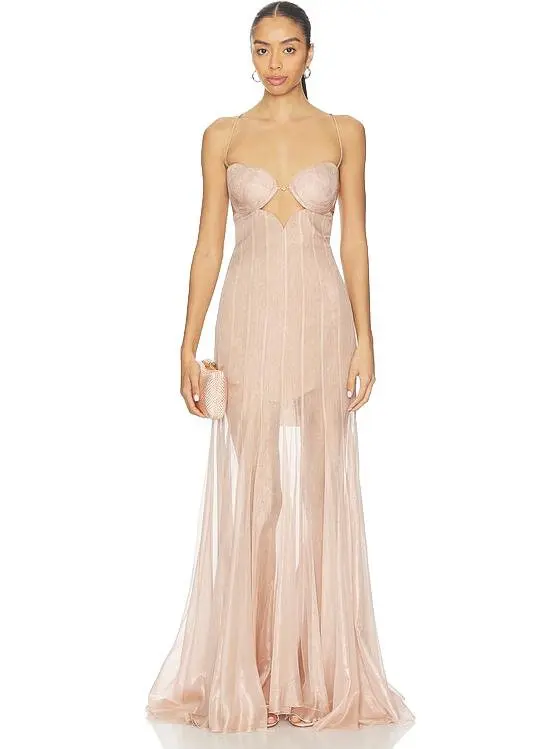 MARIA LUCIA HOHAN Diana Gown - Cameo Rose