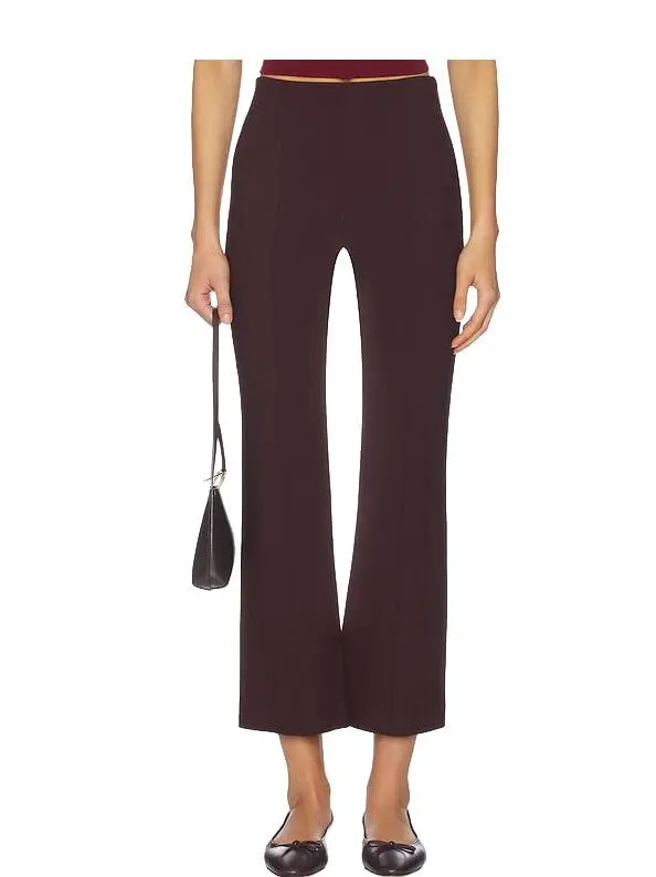 Vince Mid-rise Pintuck Crop Flare Pant - Oxblood