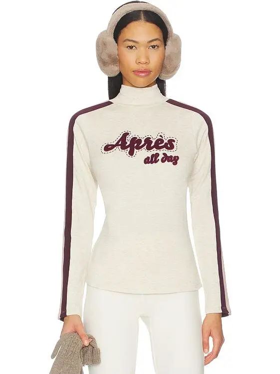 ALP N ROCK Mockneck Sweater - Heather Ivory & Rose