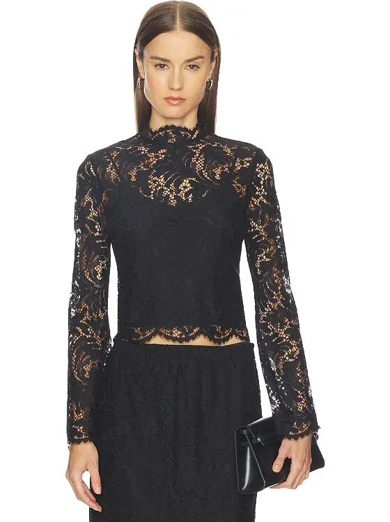 A.L.C. Margot Lace Top - Black