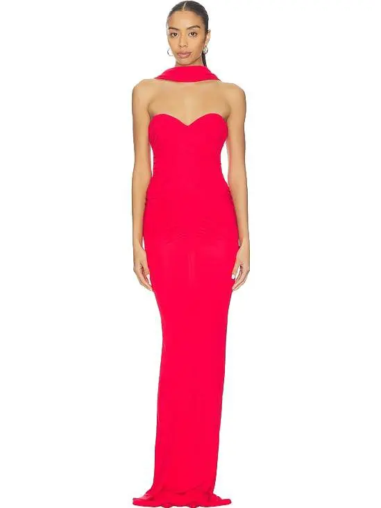 THE NEW ARRIVALS ILKYAZ OZEL Samsara Jersey Maxi Dress - Firedance