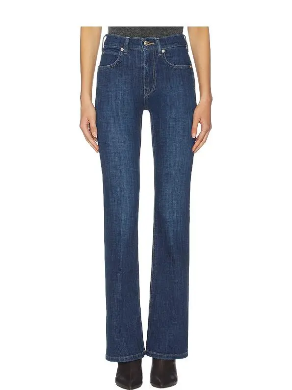 Free People We The Free Double Knot High Rise Straight Jeans - Aegean