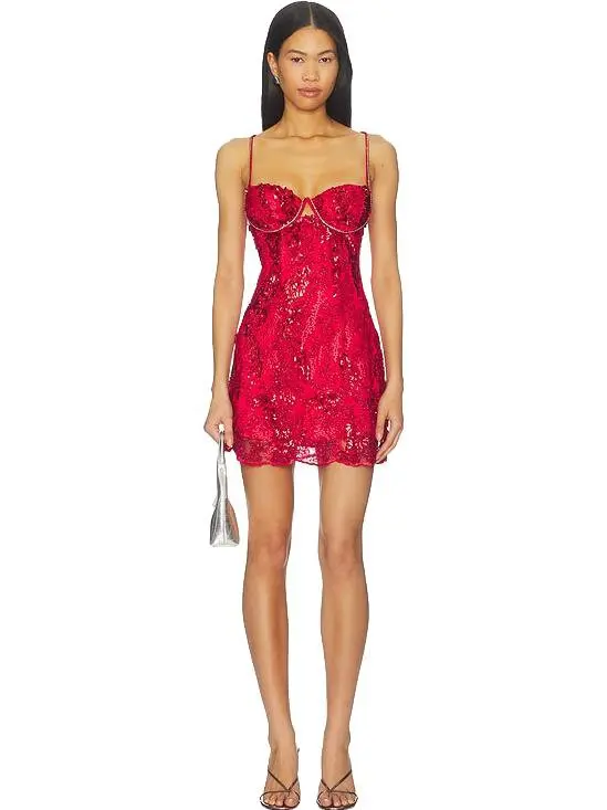 For Love & Lemons Opal Mini Dress - Red