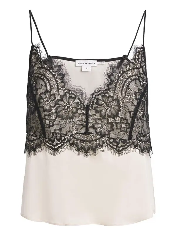 Good American Satin Lace-trimmed Camisole - Ivory