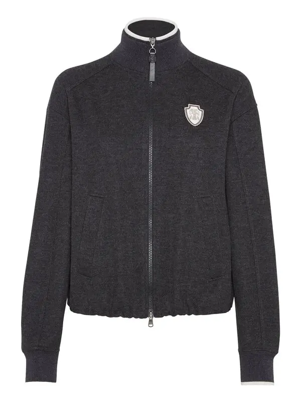 Brunello Cucinelli Cashmere-blend Crest Jacket - Grey