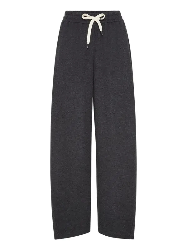 Brunello Cucinelli Double-cashmere Jersey Sweatpants - Grey