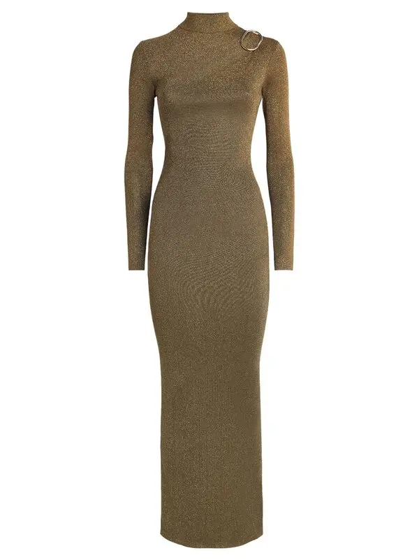 Roland Mouret Metallic Knit Maxi Dress - Green