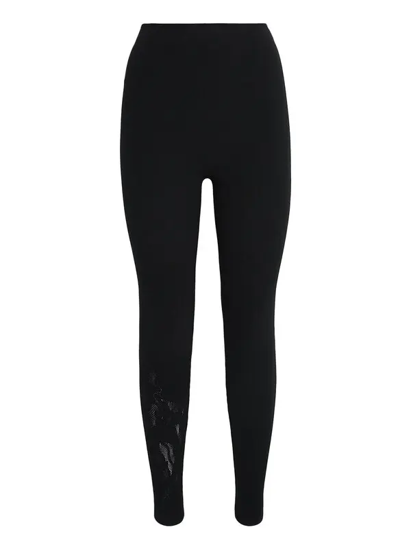 Wolford Net-panel Rose Leggings - Black