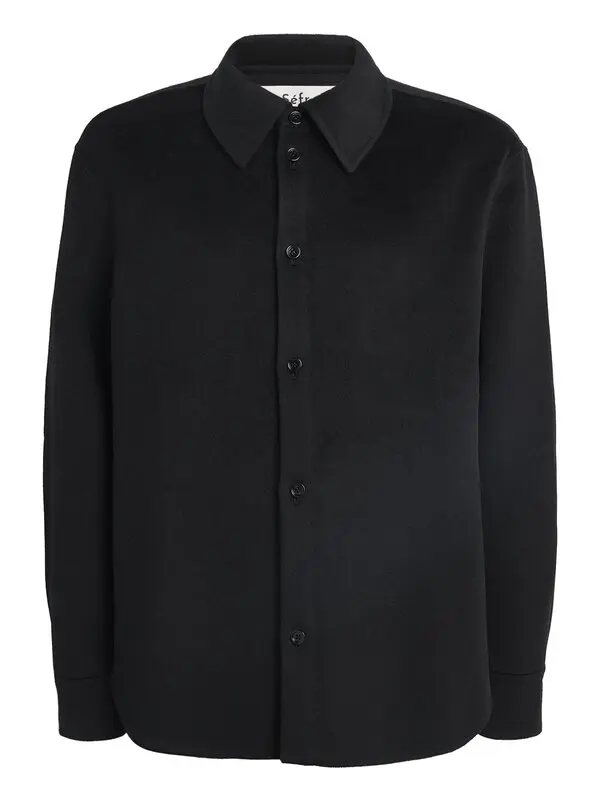 Séfr Wool-cashmere Overshirt - Black