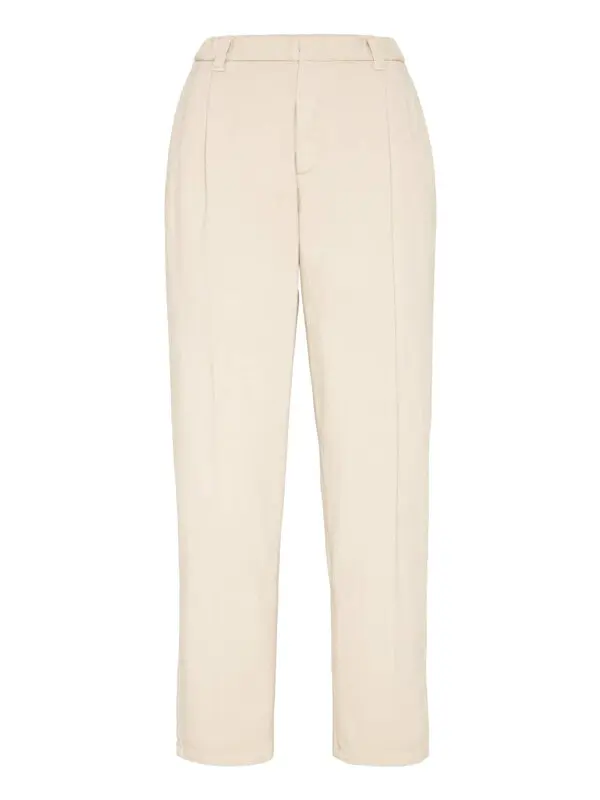 Brunello Cucinelli Straight Fit Trousers - White