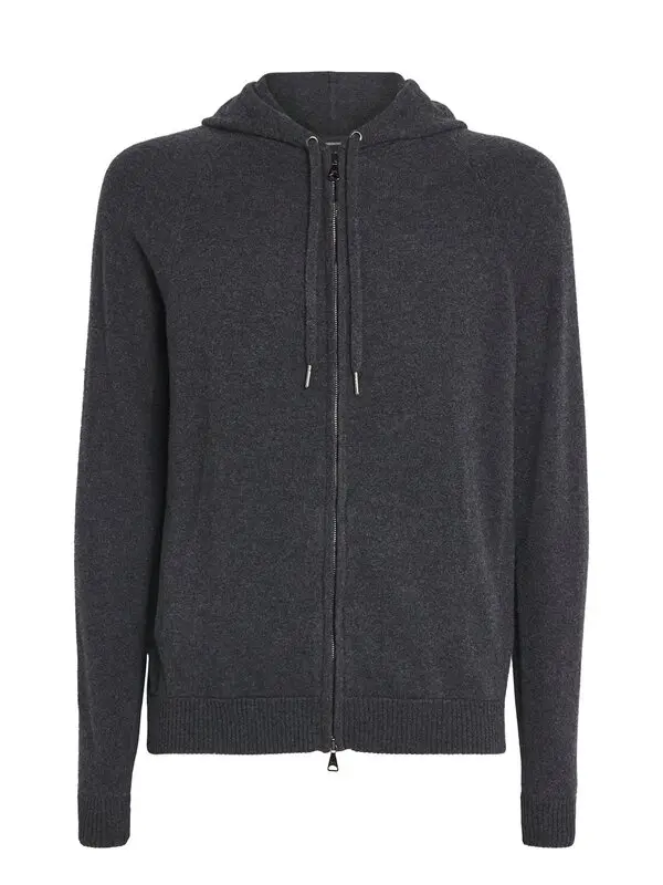 Derek Rose Cashmere Finley Zip-up Hoodie - Grey