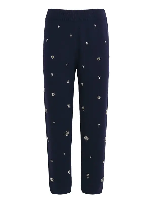Simkhai Wool-cashmere Kandace Embellished Sweatpants - Navy