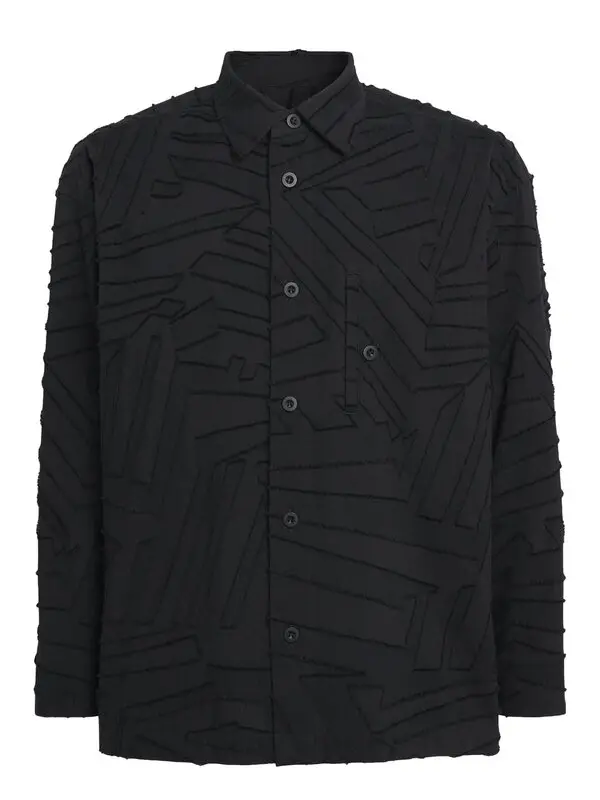 Issey Miyake Geometry Jacquard Shirt - Black
