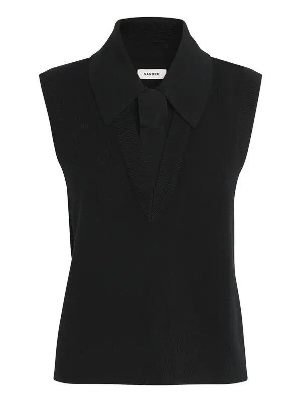 Sandro Wool-cashmere Knitted Top - Black