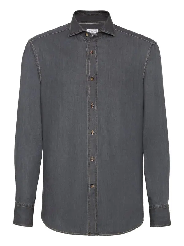 Brunello Cucinelli Denim Shirt - Black