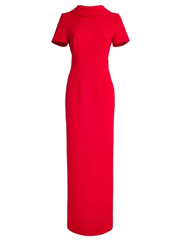 Roland Mouret Crepe Boat-neck Maxi Dress - Red