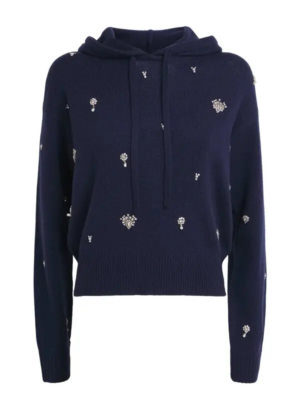 Simkhai Wool-cashmere Embellished Hoodie - Navy