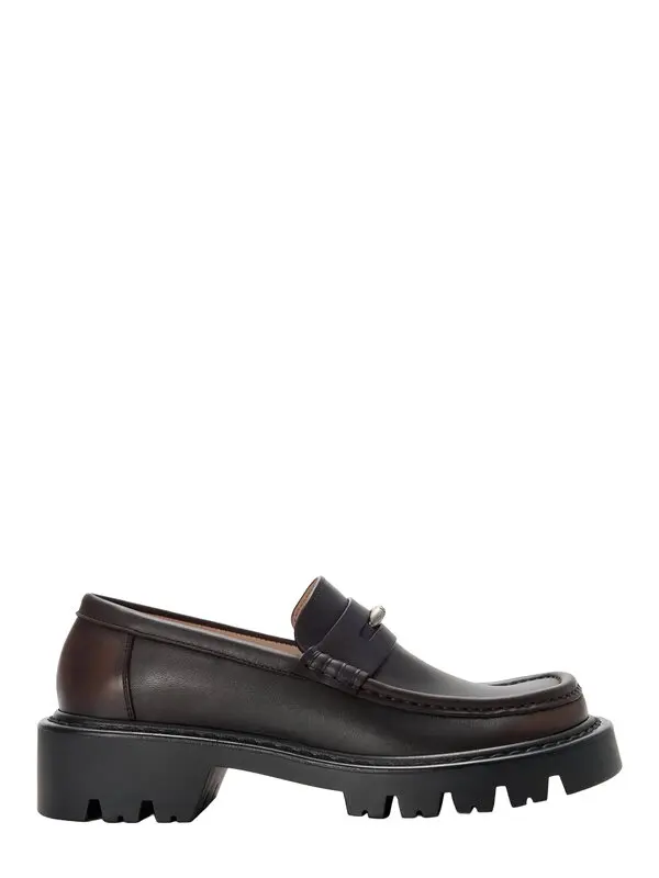 Loewe Leather Sierra Loafer - Brown