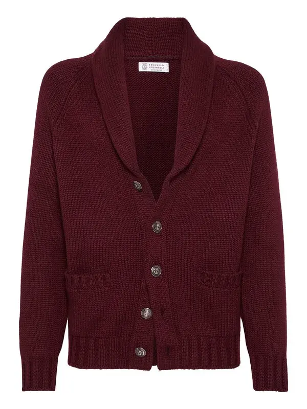 Brunello Cucinelli Cashmere Shawl-collar Cardigan - Purple