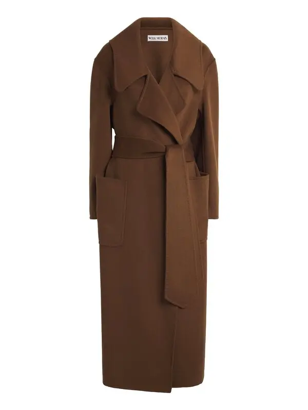 WOLK MORAIS Cashmere Garbo Coat - Brown