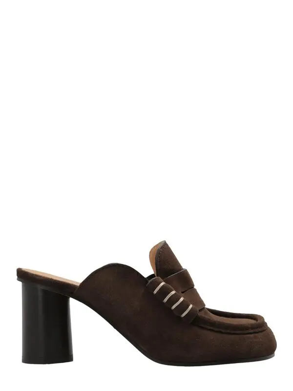 JW Anderson Leather Heeled Mules - Brown