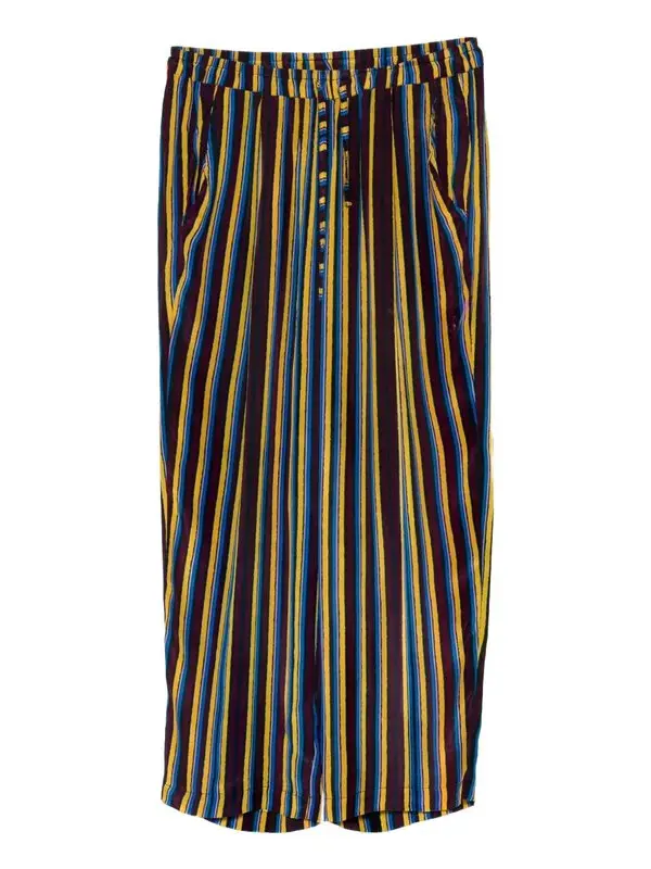 YAVI Striped Drawstring Trousers - Blue