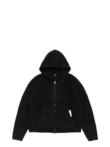 StÜssy Chunky Knit Zip-up Hoodie - Black
