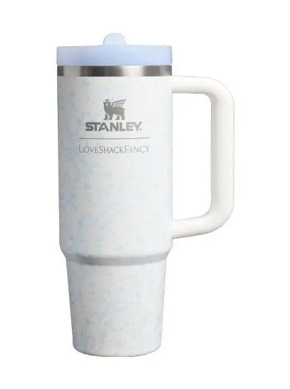 STANLEY 1913 X Loveshackfancy Quencher Protour Flip Straw 30oz Tumbler - Coquette Bow Winter Ice