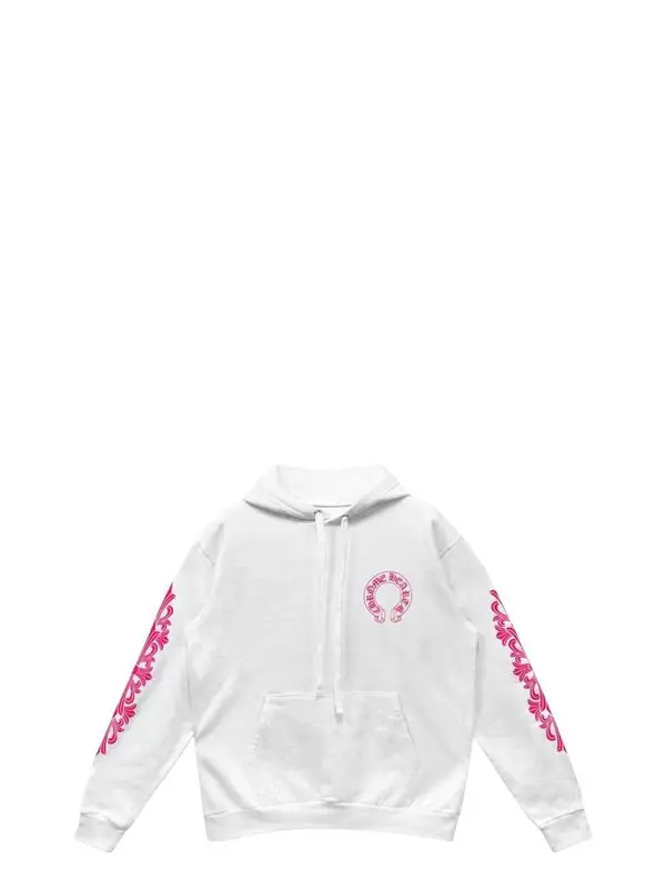 Chrome Hearts Floral Sleeve Pullover Hoodie - White