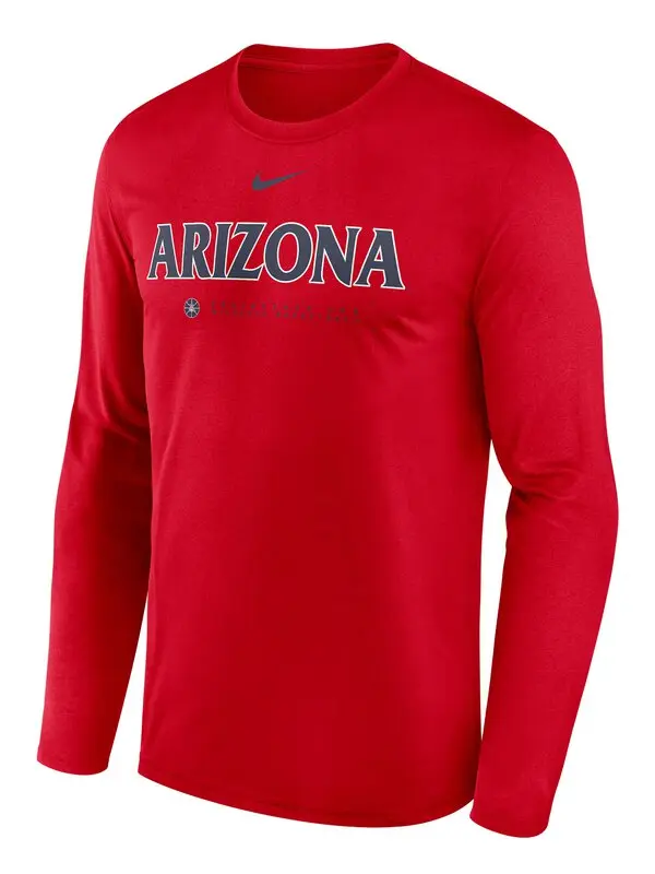 Nike Arizona Courtside Basketball Shootaround Legend Dri-fit College Long-sleeve T-shirt - Red