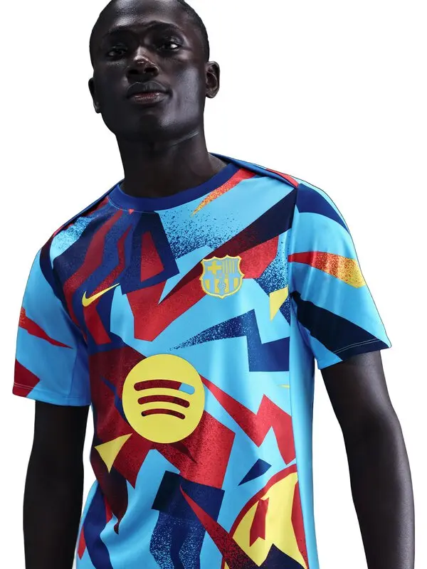 Nike Fc Barcelona Academy Pro Fourth Dri-fit Soccer Pre-match Top - Blue