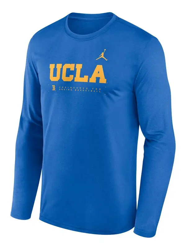 JORDAN Ucla Courtside Basketball Shootaround Legend Dri-fit College Long-sleeve T-shirt - Blue