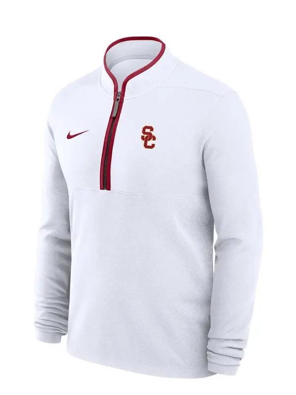 Nike Usc Victory Dri-fit College 1/2-zip Long-sleeve Top - White