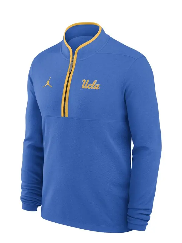 Nike Ucla Jordan Brand Dri-fit 1/2-zip Long-sleeve Top - Blue