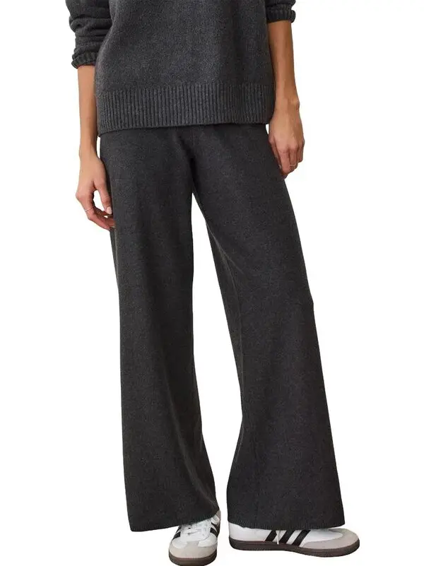 Marine Layer Chalet Knit Straight Leg Pants - Charcoal
