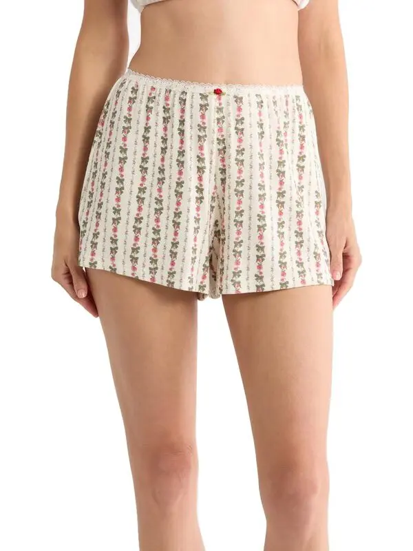 KILO BRAVA Print Pajama Shorts - Heirloom Rose