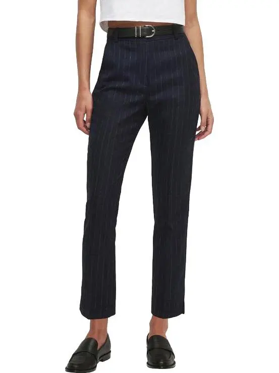 FAVORITE DAUGHTER Pinstripe Cigarette Ankle Pants - Navy Pinstripe