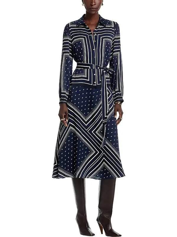 Elie Tahari Hollie Belted Dress - Diamond Rain