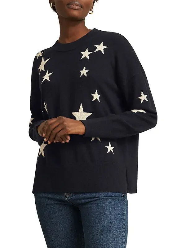 HOBBS LONDON Arnelle Star Crewneck Sweater - Navy Silver
