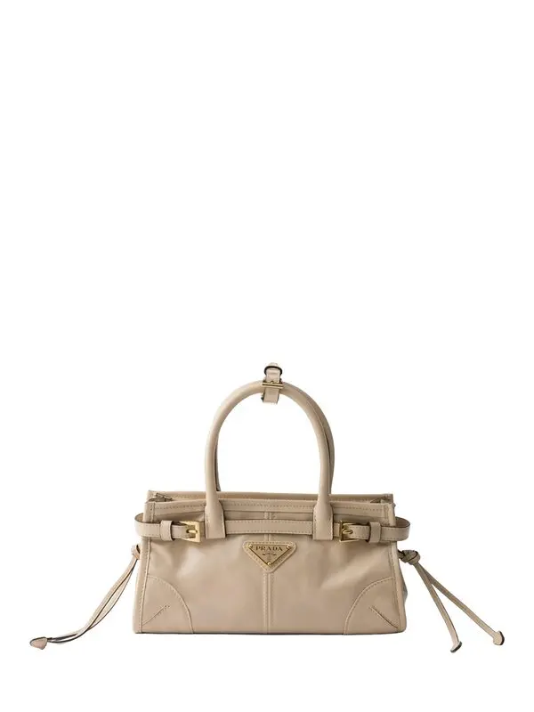 Prada Leather Mini Handbag - Travertine