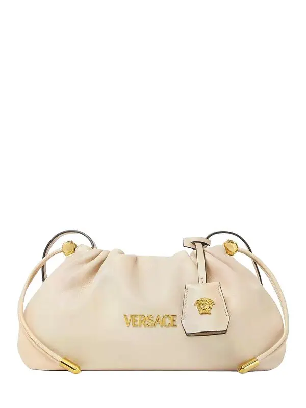 Versace Mini Logo Tag Clutch - Neutrals