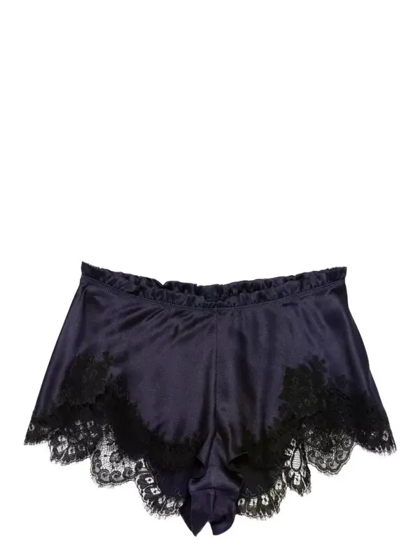 Carine Gilson Lace-detail Pyjama Shorts - Blue