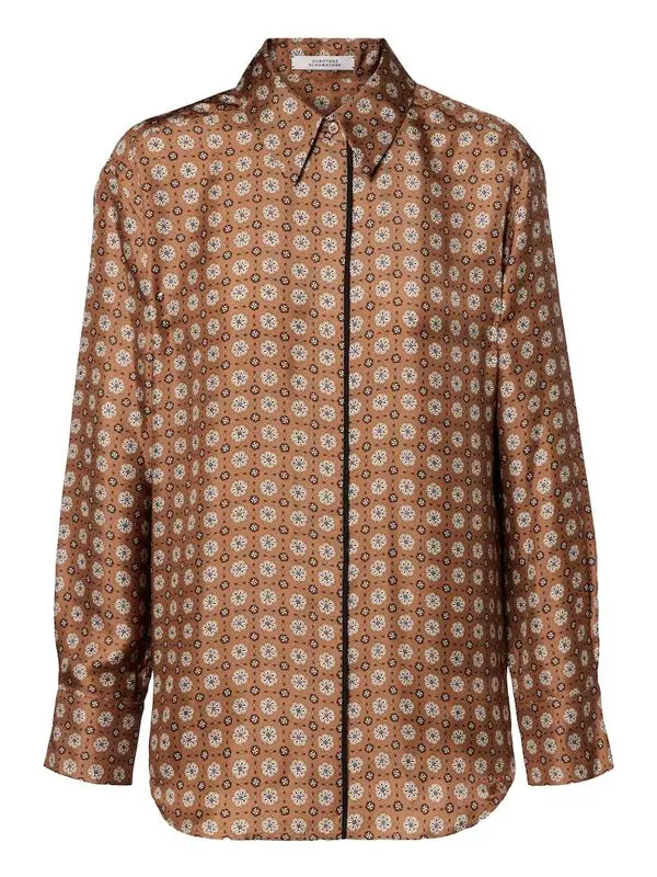 Dorothee Schumacher Graphic Dreams Printed Silk-twill Shirt - Brown