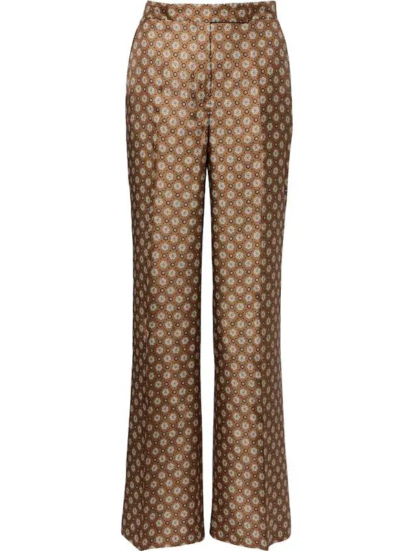 Dorothee Schumacher Graphic Dreams Printed Silk-twill Palazzo Pants - Brown