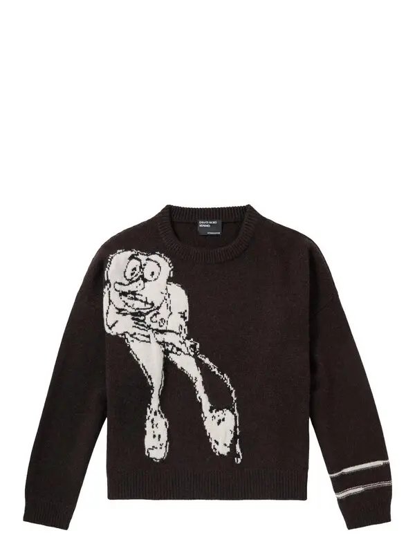 Enfants Riches Déprimés Jean D. Cashmere-jacquard Sweater - Brown