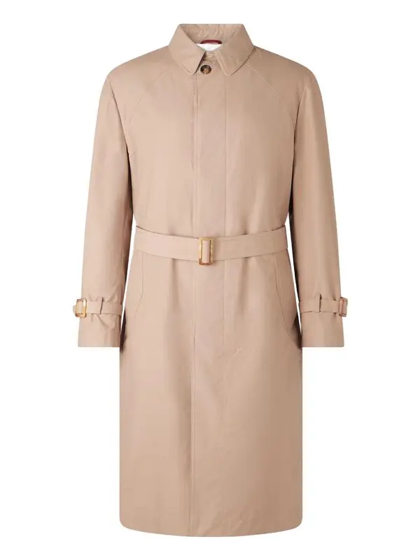 Brunello Cucinelli Belted Cotton-blend Trench Coat - Brown